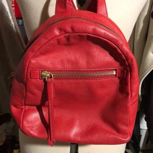 Fossil | Bags | Vintage Cherry Red Fossil Megan Leather Backpack | Poshmark